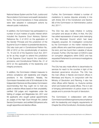 Implementation of Chapter Six of the Constitution of Kenya 2010 | PDF
