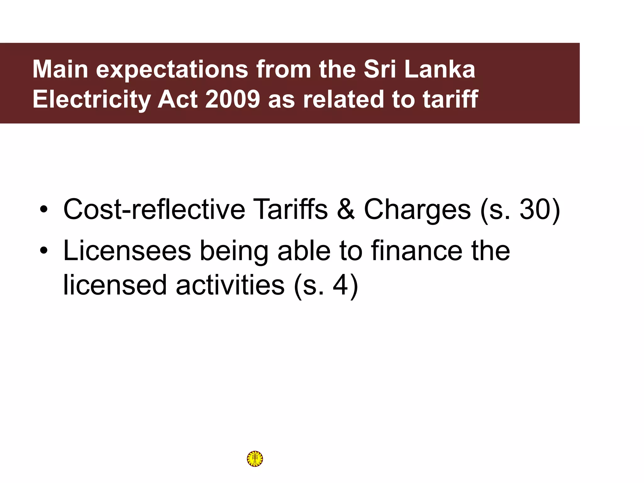 Implementation of Electricity Tariff Methodology in Sri Lanka | PDF