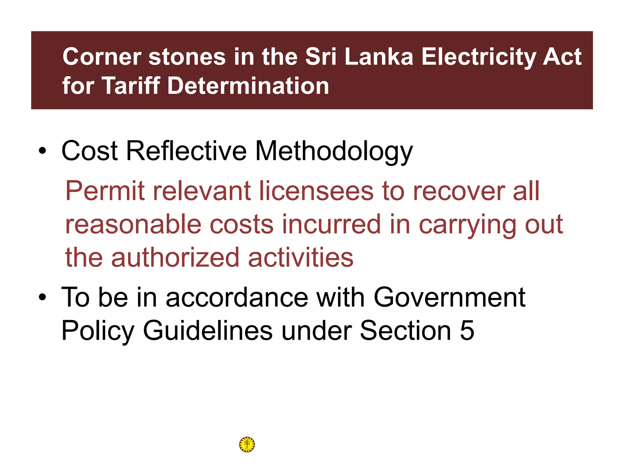 Implementation of Electricity Tariff Methodology in Sri Lanka | PDF