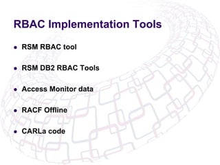 Implementation of RBAC and Data Classification onto a Mainframe system (v1.5) | PPT