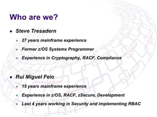 Implementation of RBAC and Data Classification onto a Mainframe system (v1.5) | PPT