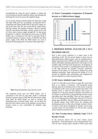Implementation and analysis of power reduction in 2 to 4 decoder design using adiabatic logic | PDF