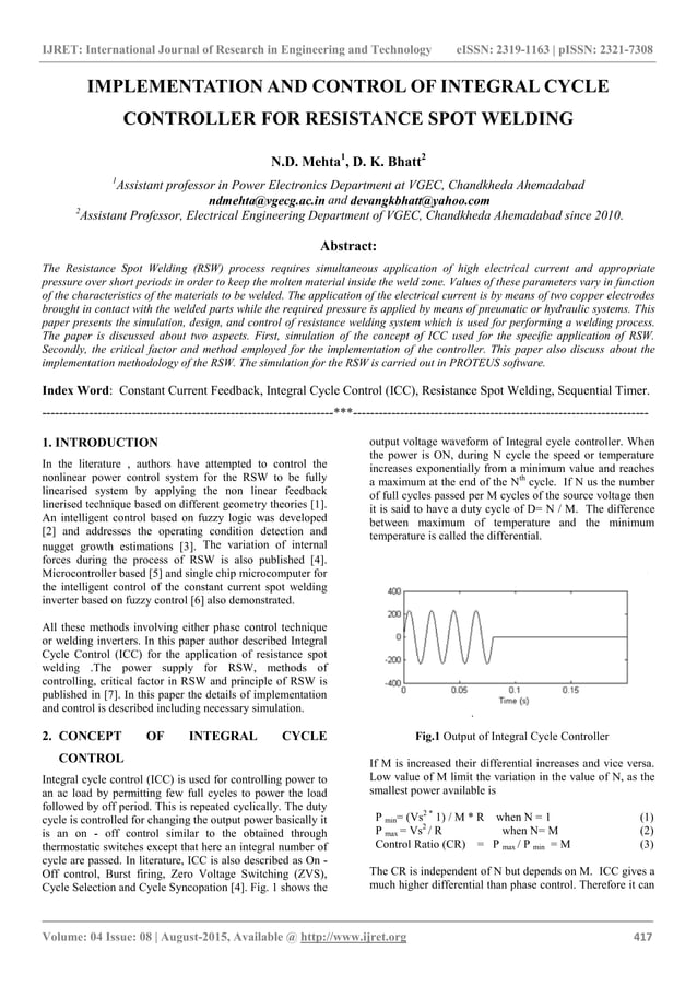 Implementation and control of integral cycle controller for resistance ...