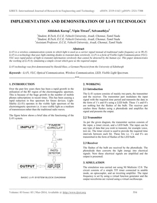 Implementation and demonstration of li fi technology | PDF