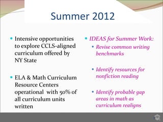 Implementation & Assessment Timeline for the Common Core | PPT