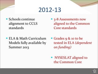 Implementation & Assessment Timeline for the Common Core | PPT