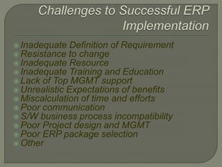 ERP Implementation challenges | PPTX