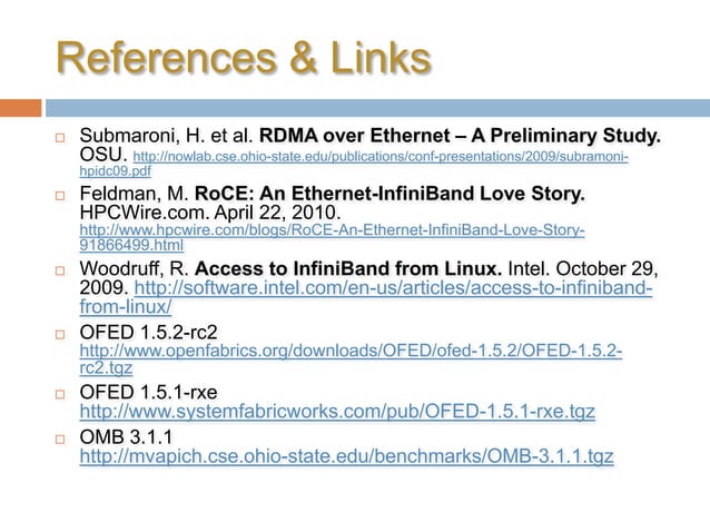 Implementation & Comparison Of Rdma Over Ethernet | PPT