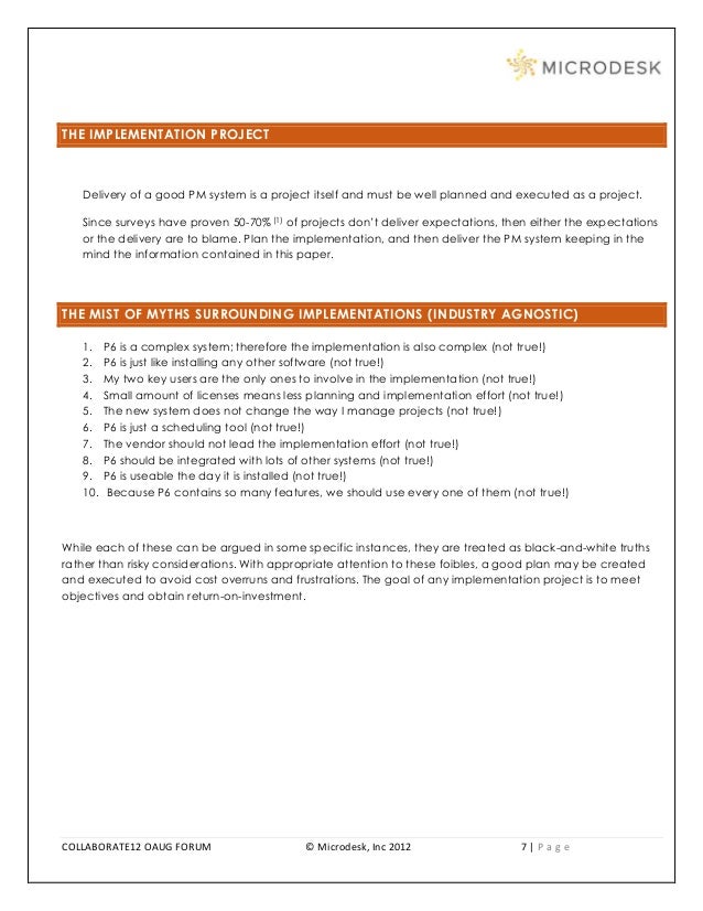 Implementation demystification 10 keys to a successful p6 implement…