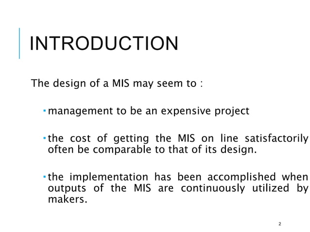 Implementation evaluation and maintenance of the mis | PPTX
