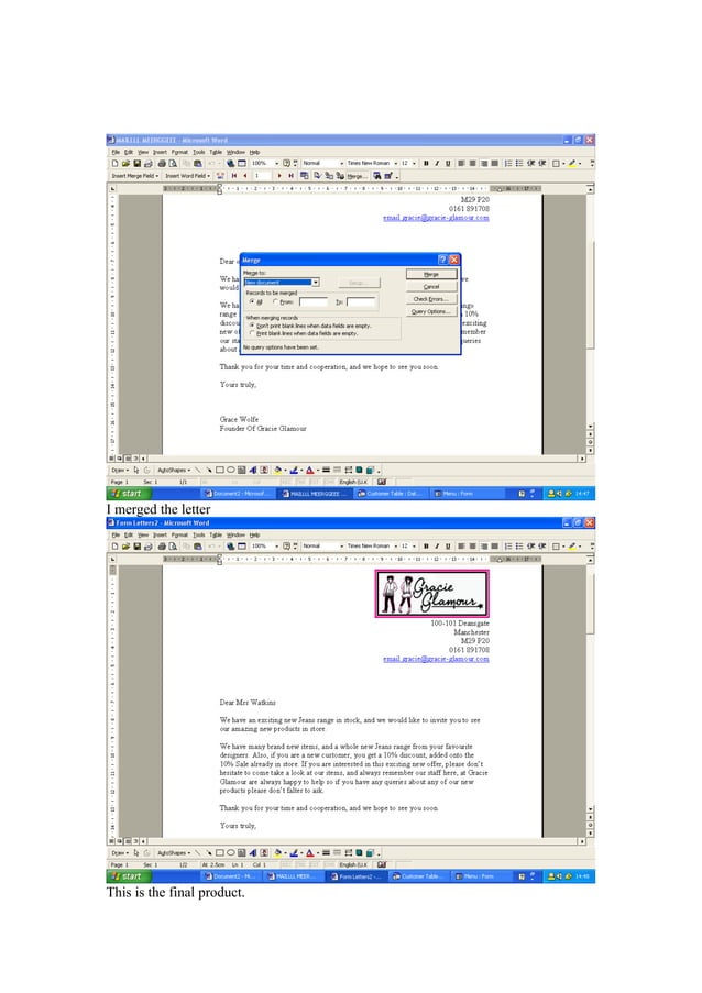 Implementation For Mail Merge | DOC