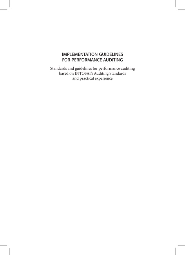 Implementation for performance auditing | PDF | Business Accounting & Finance | Business