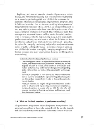 Implementation for performance auditing | PDF