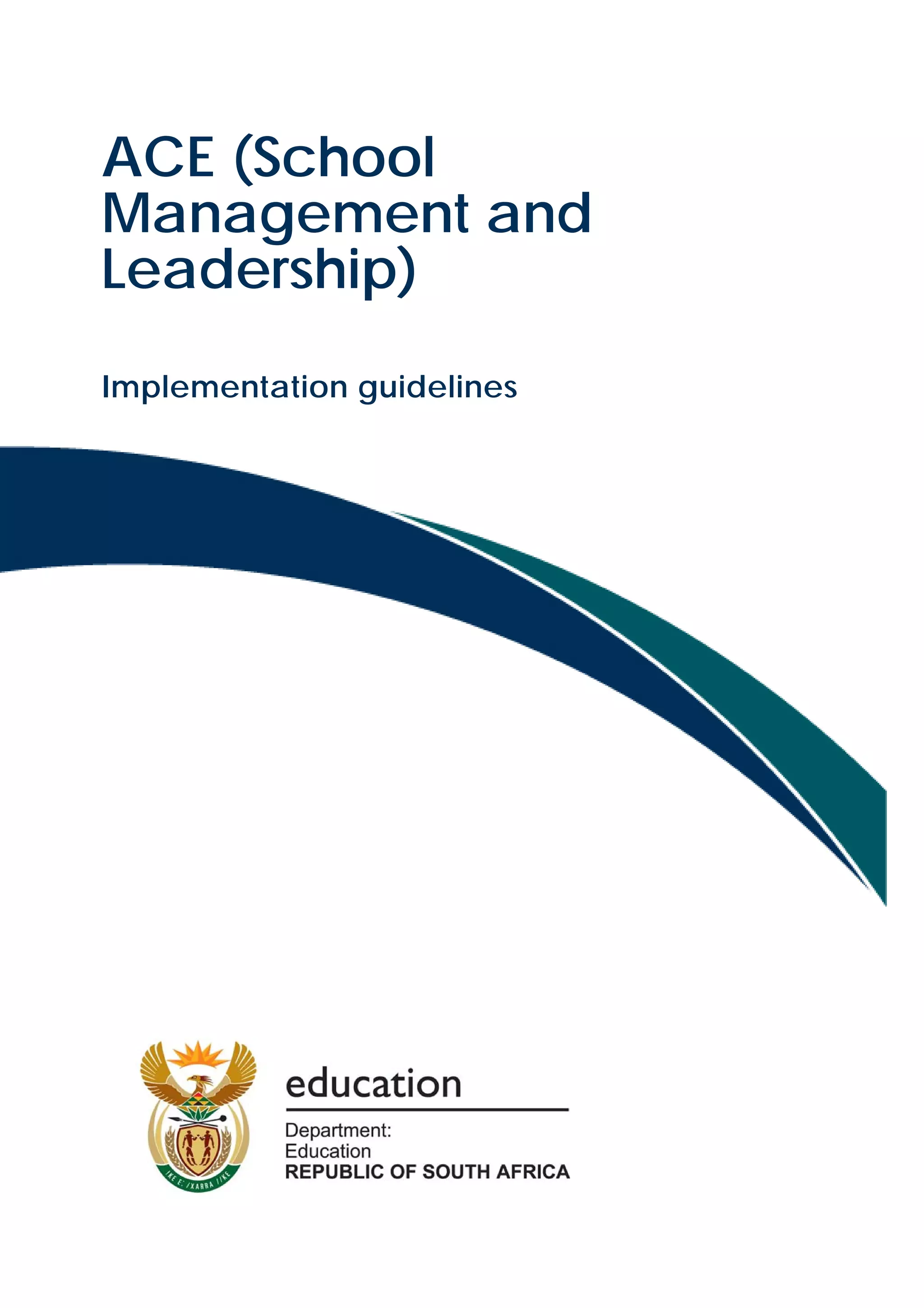 Implementation guidelines: ACE School Management and Leadership (PDF) | PDF