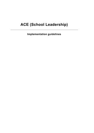Implementation guidelines: ACE School Management and Leadership (PDF) | PDF