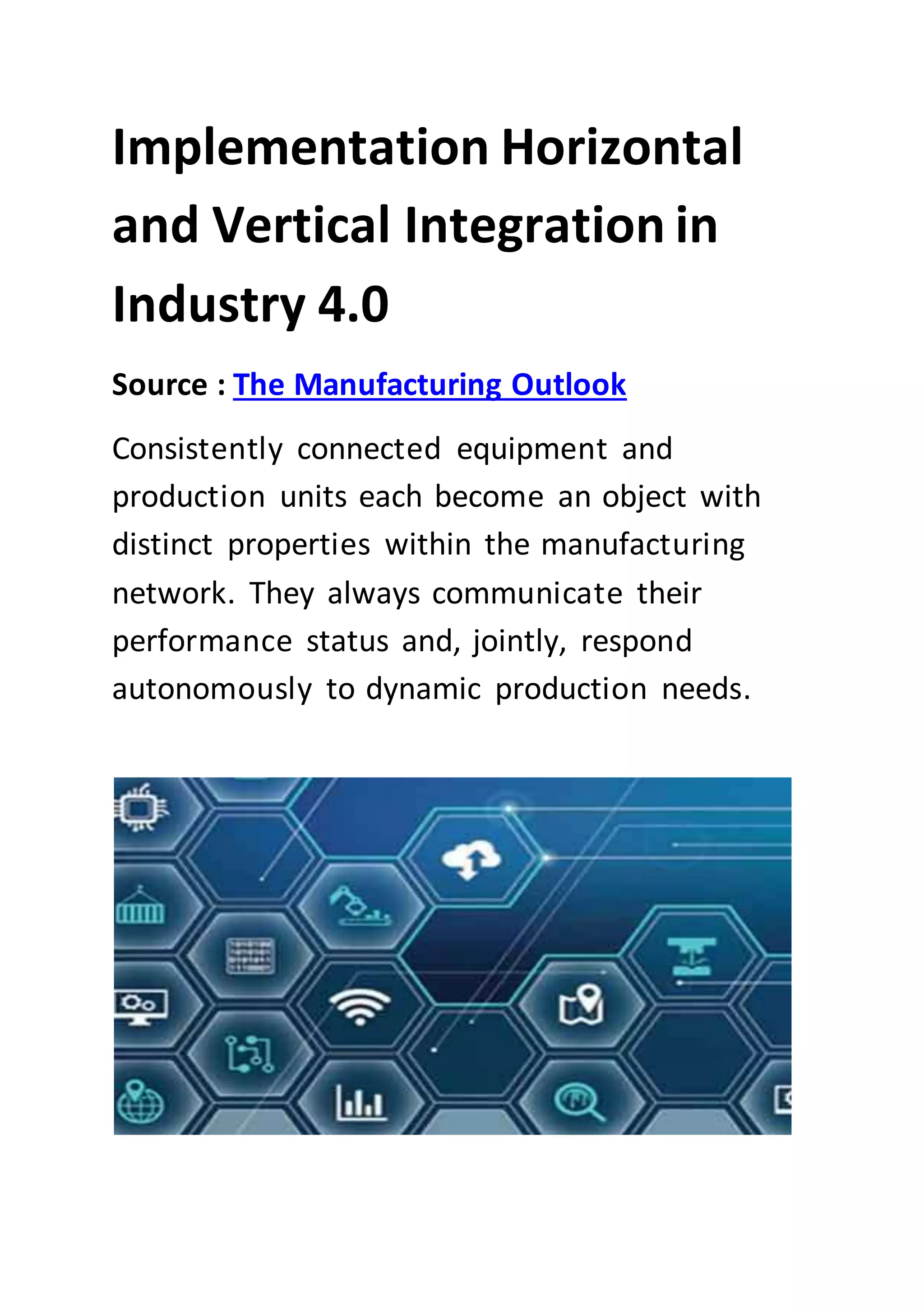 Implementation horizontal and vertical integration in industry 4 | DOCX