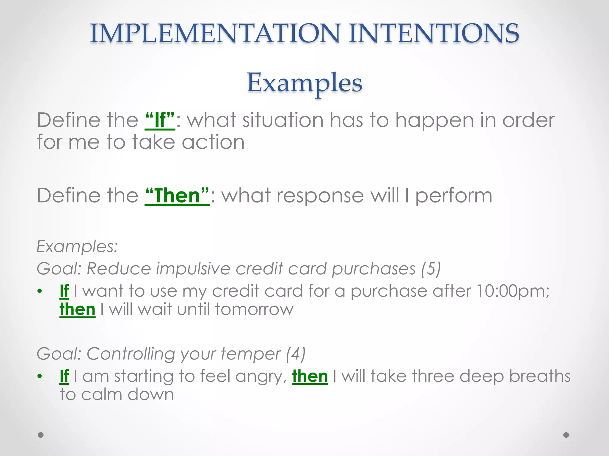 Implementation intentions | PPTX