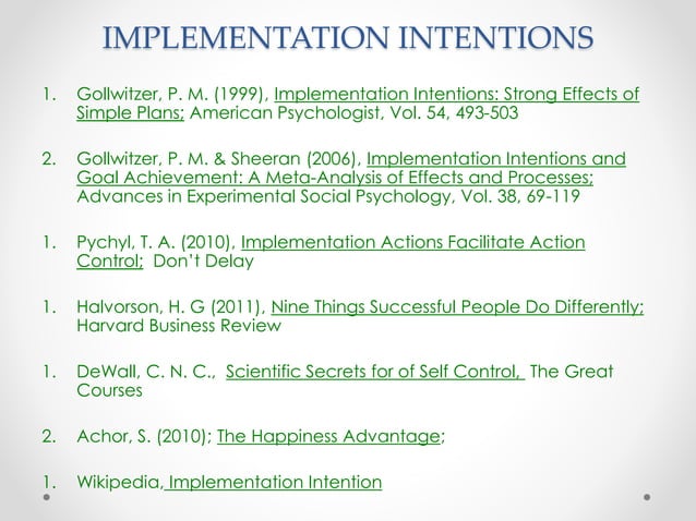 Implementation intentions | PPT