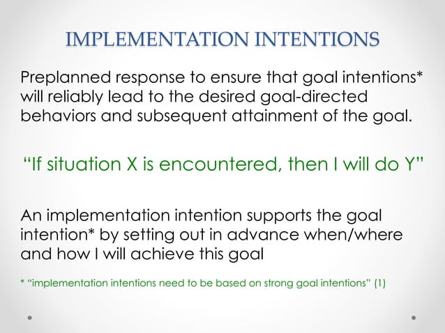 Implementation intentions | PPT