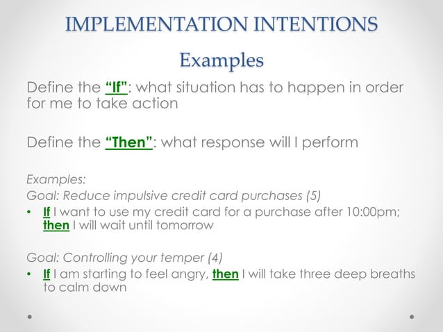 Implementation intentions | PPT