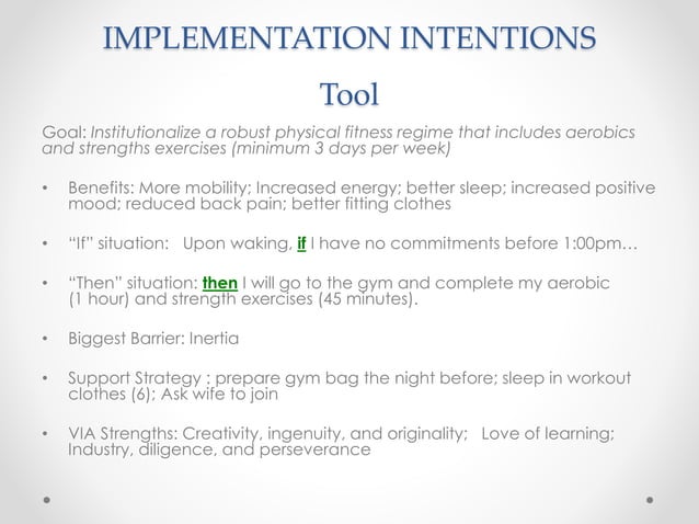 Implementation intentions | PPT