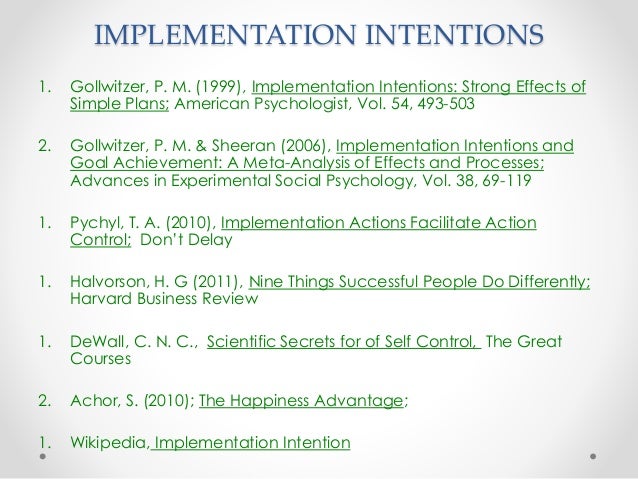 Implementation intentions