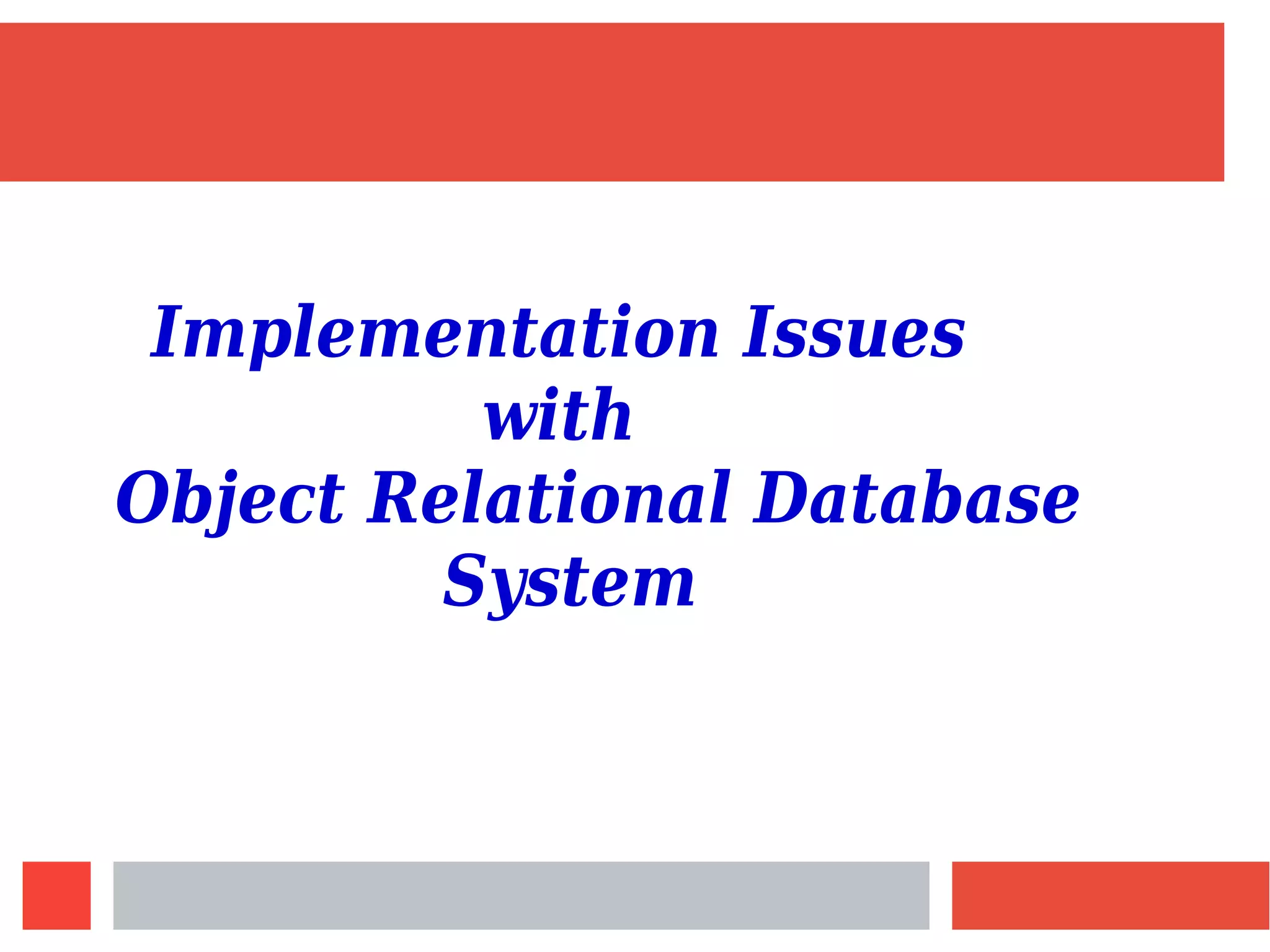 Implementation Issue with ORDBMS | ODP