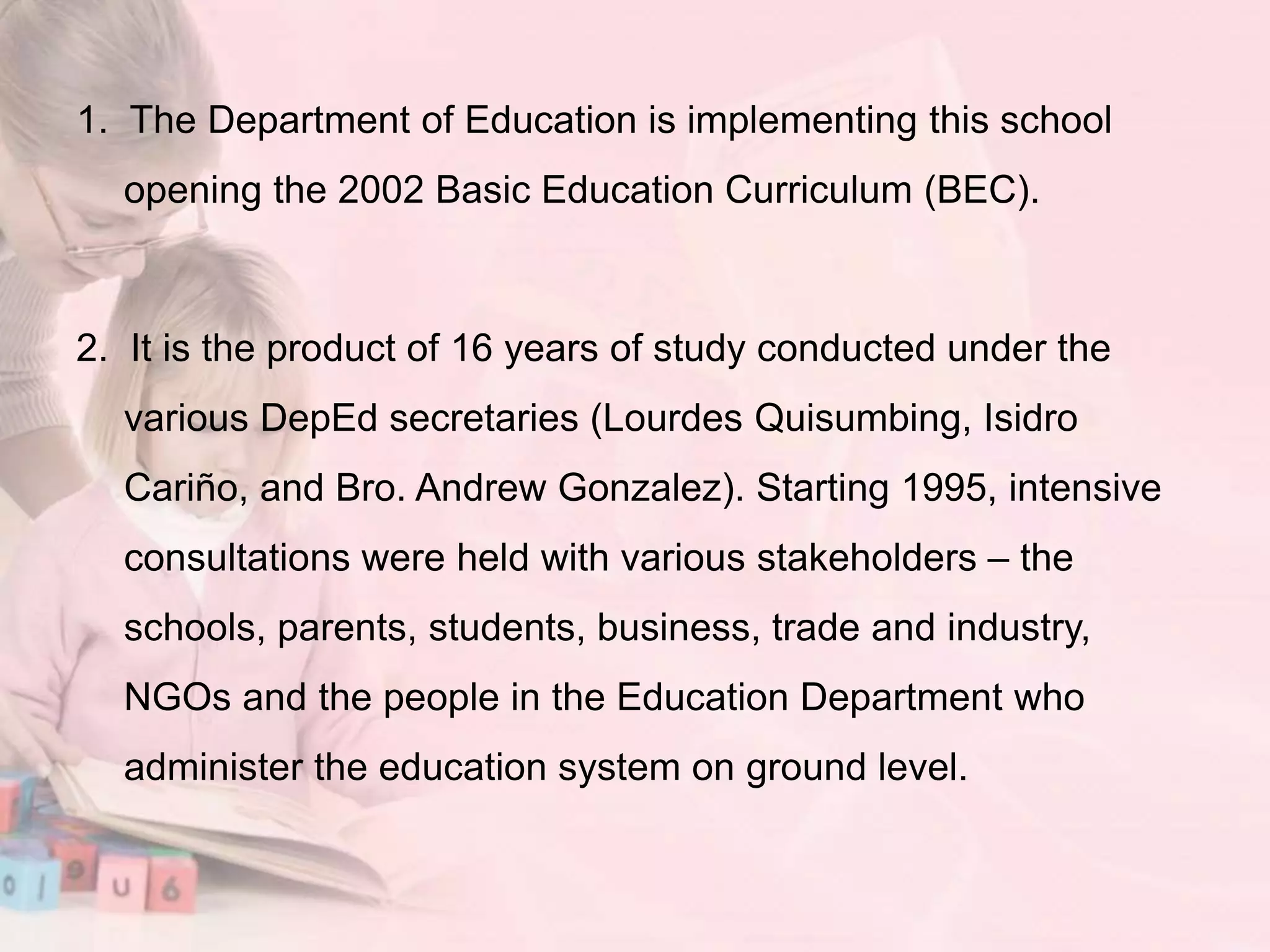 Implementation of 2002 bec | PPTX