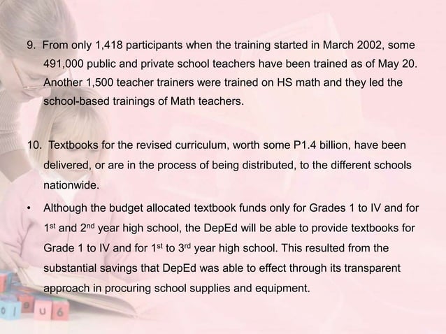 Implementation of 2002 bec | PPTX | Secondary Education | Education