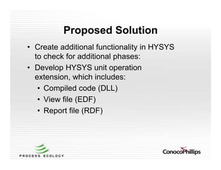 Implementation of a 4 phase flash in HYSYS | PPT