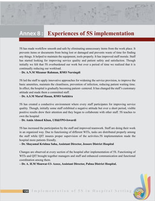 Implementation of 5s in hospital setting - Benchmarking | PDF