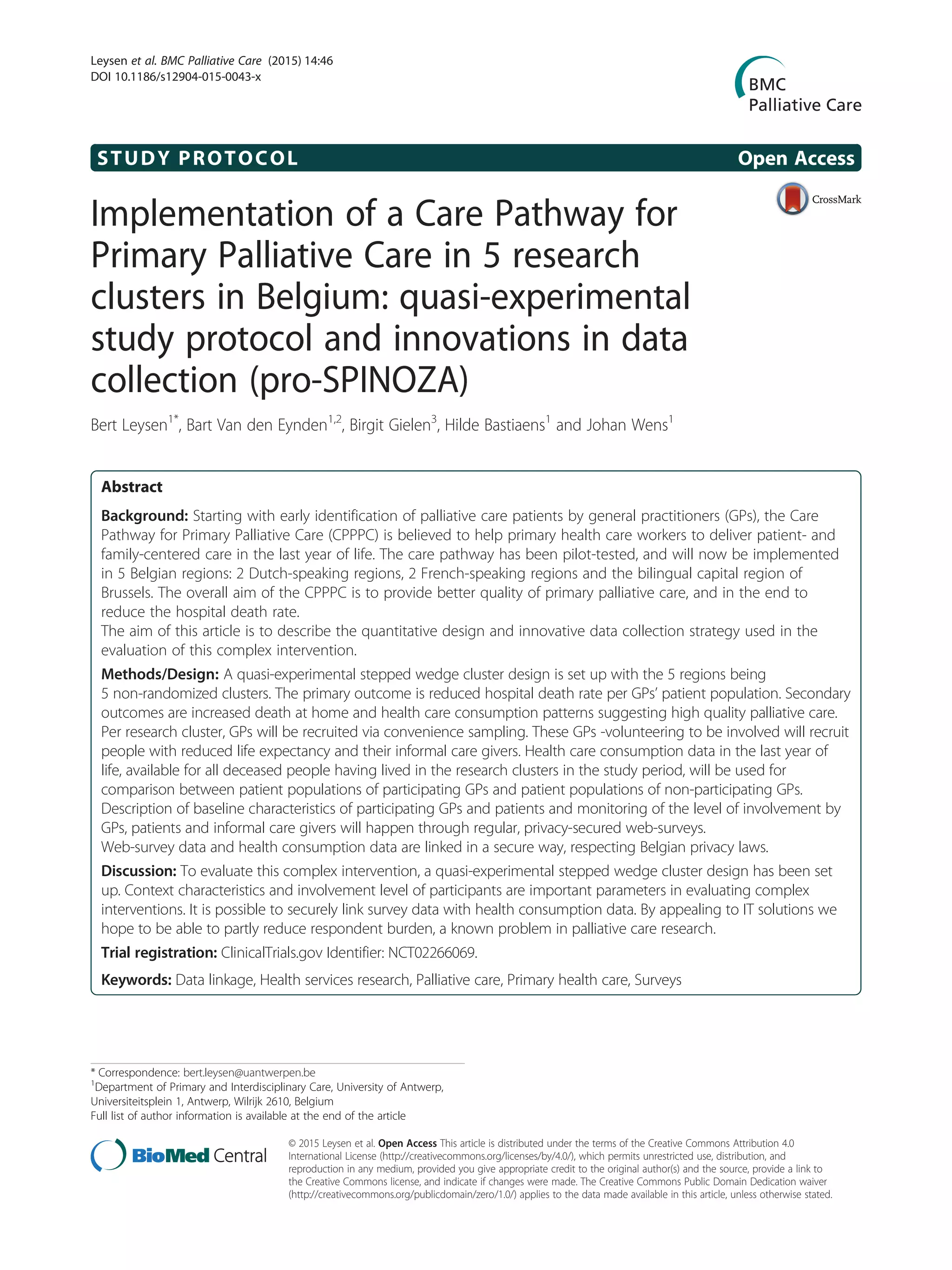 Implementation of a care pathway for primary palliative care - study ...