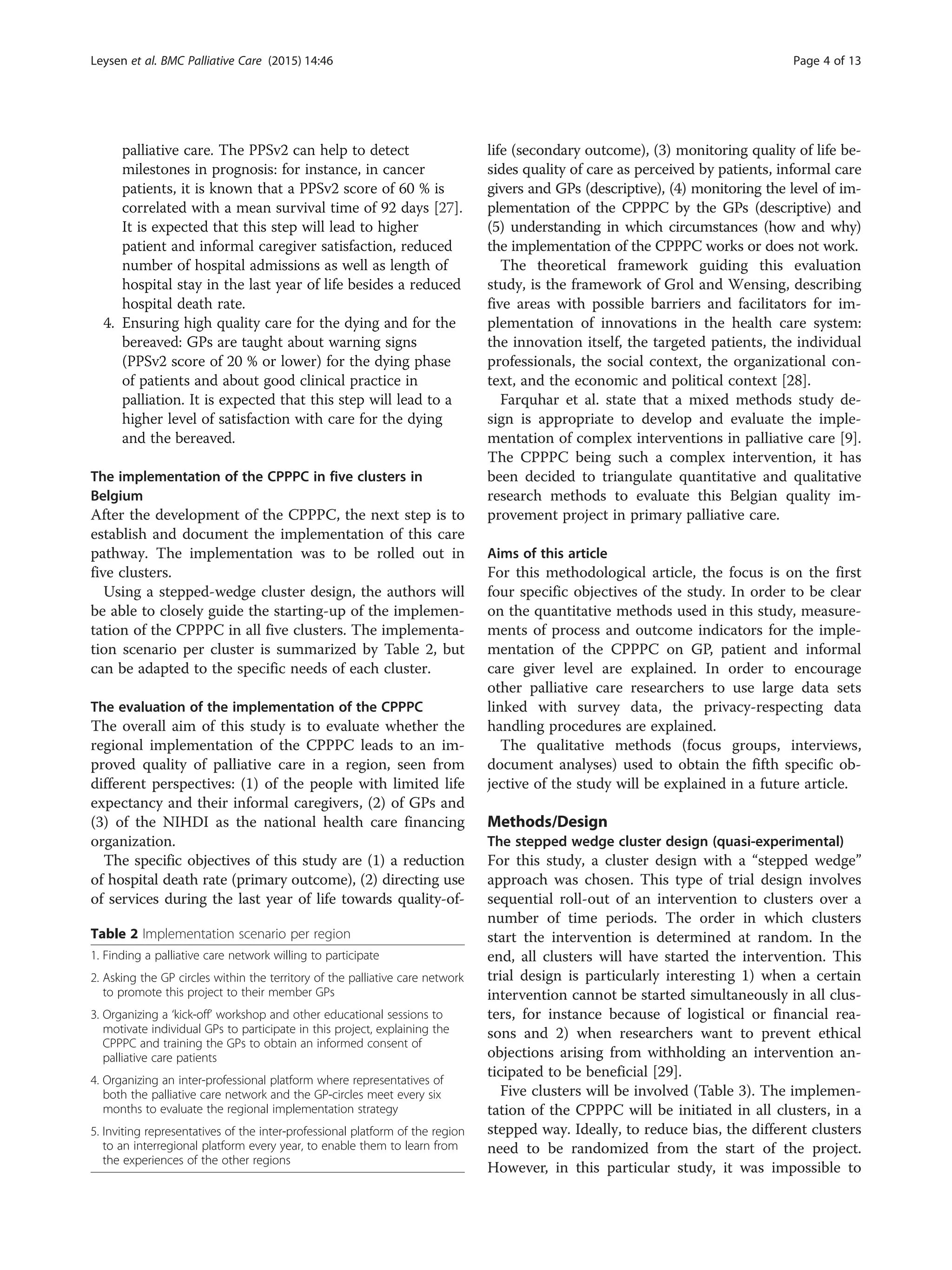 Implementation of a care pathway for primary palliative care - study ...