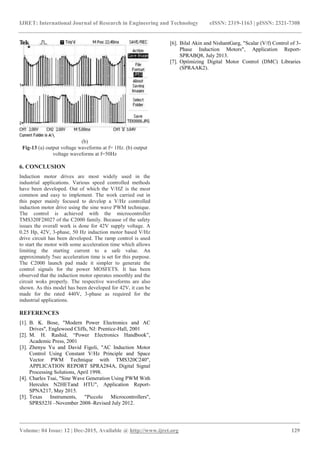 Implementation of ac induction motor control using constant vhz principle and sine wave pwm ...