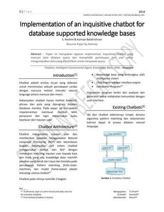 Inquisitive Chatbot | PDF
