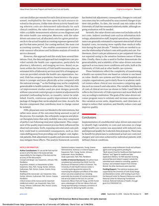 Implementation of a value driven outcomes program to identify high variability in clinical costs ...