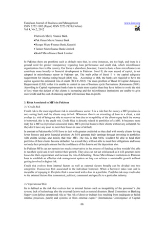 Implementation of basel ii in microfinance sector of pakistan | PDF | Financial Regulation | Economy