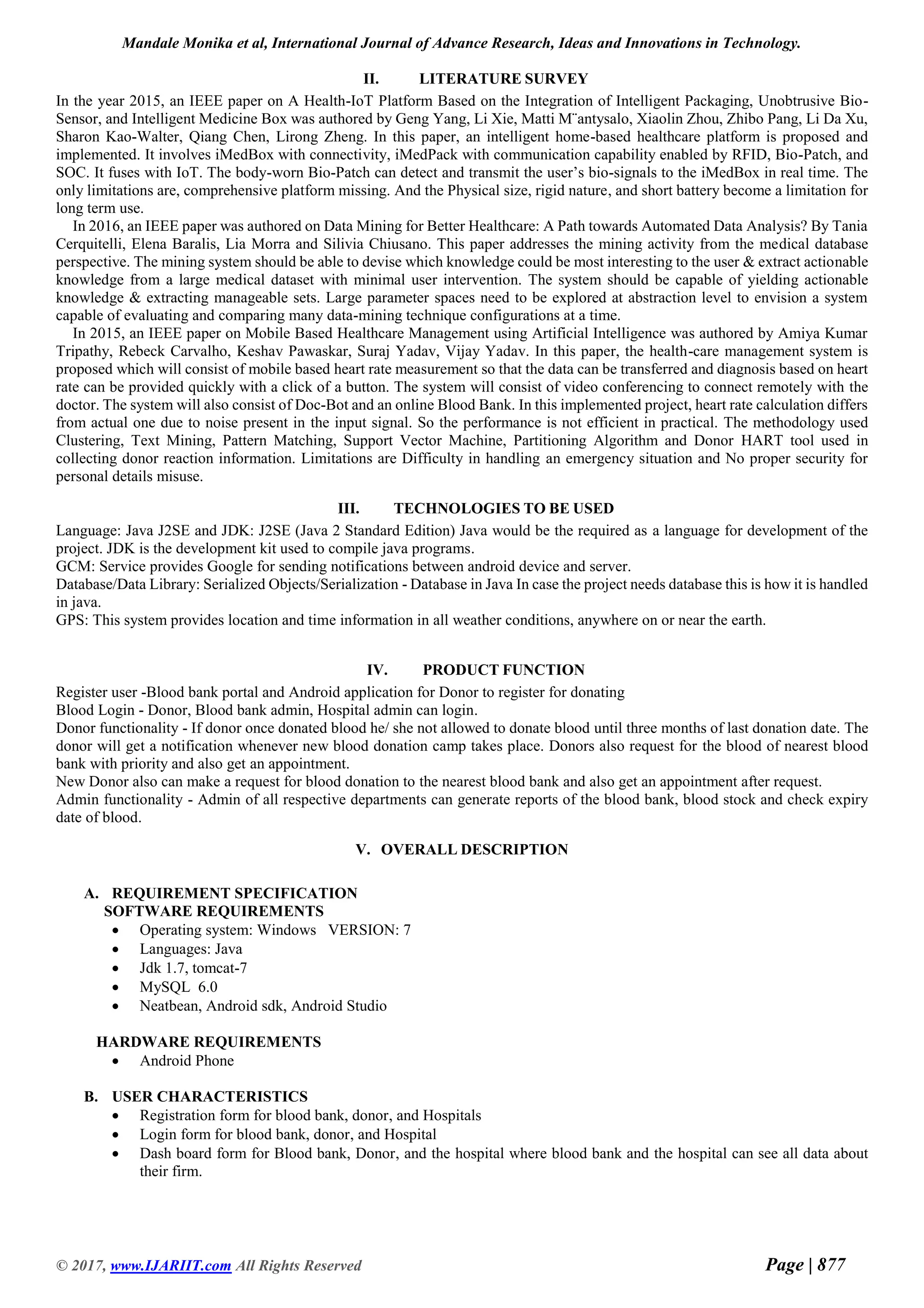 Implementation of blood donation application using android smartphone | PDF