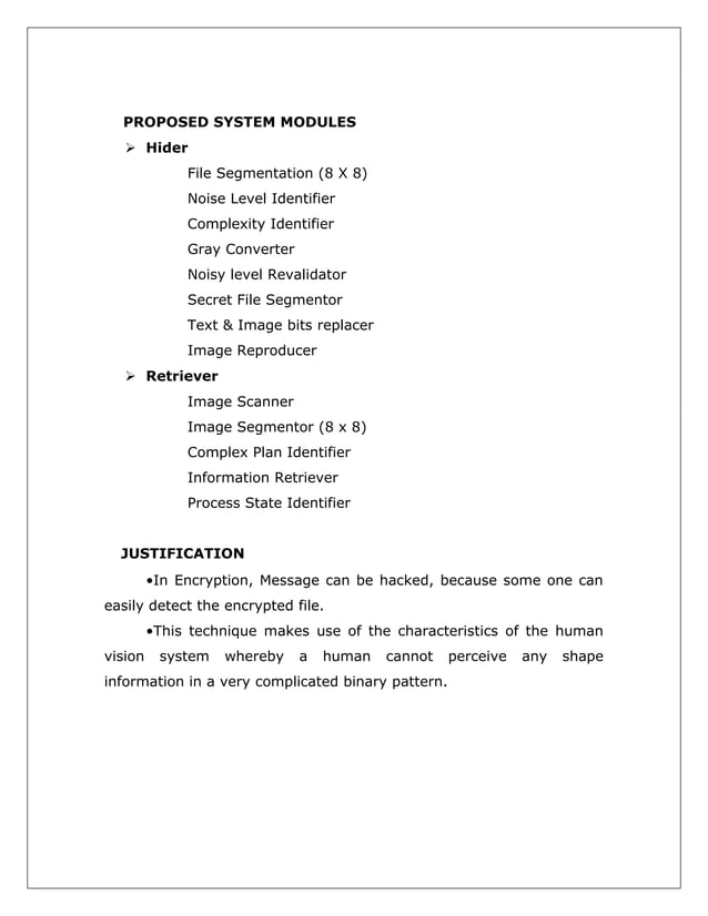 Implementation of bpsc stegnography ( synopsis) | DOC | Internet | Computing
