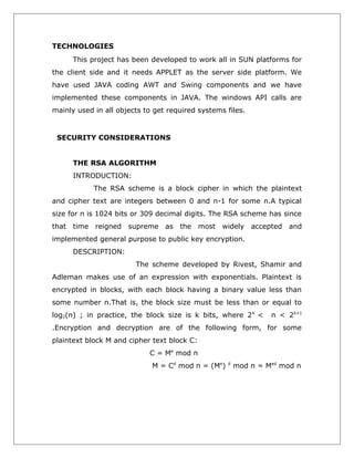 Implementation of bpsc stegnography ( synopsis) | DOC | Internet | Computing