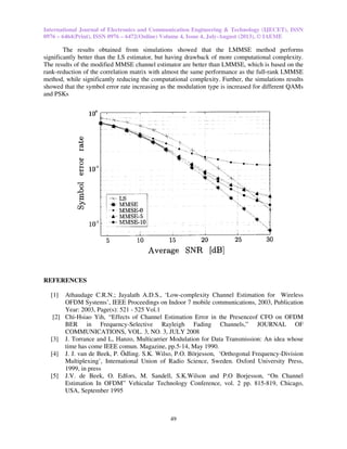 Implementation of channel estimation algorithms in ofdm for 64 subcarriers | PDF | Computer ...