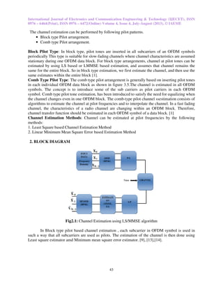 Implementation of channel estimation algorithms in ofdm for 64 subcarriers | PDF