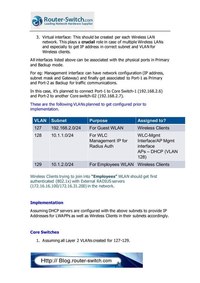 Implementation of cisco wireless lan controller (multiple wla ns) | PDF