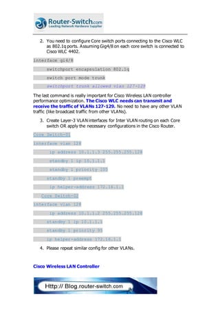 Implementation of cisco wireless lan controller (multiple wla ns) | DOCX
