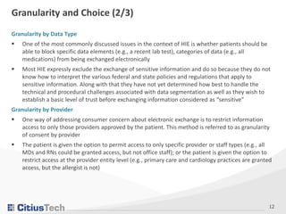 Implementation of Consent in Health Information Exchange (HIE) | PPT