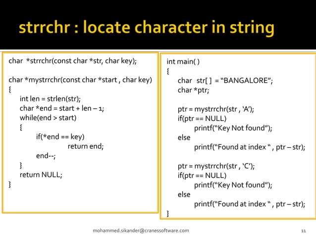 Implementation of c string functions | PPT
