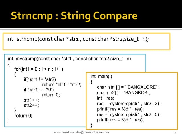 Implementation of c string functions | PPT