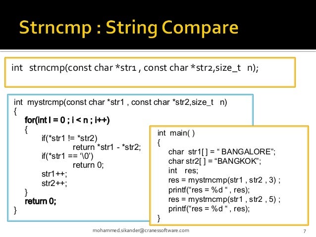 Implementation Of C String Functions