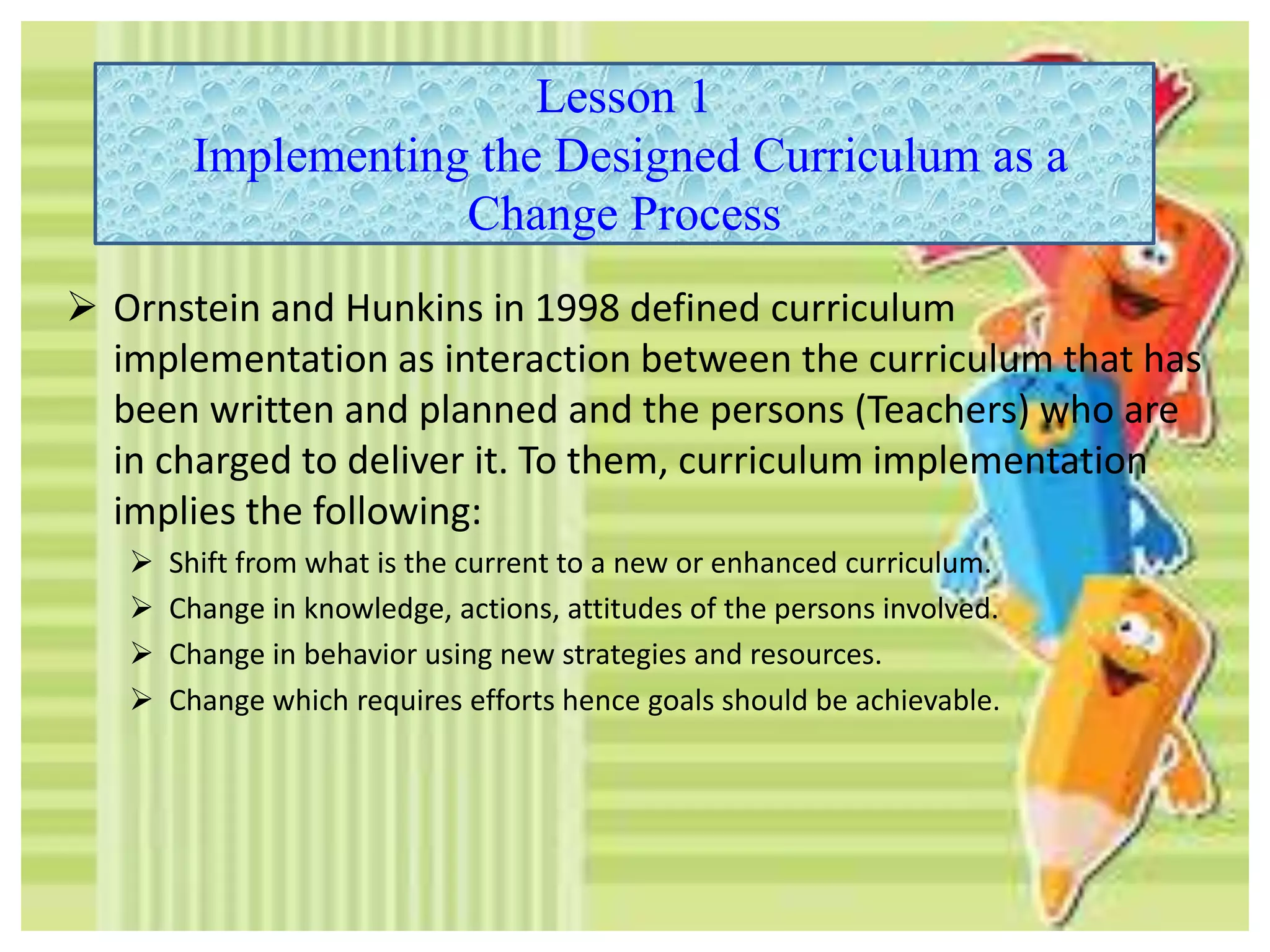 Implementation of curriculum | PPTX