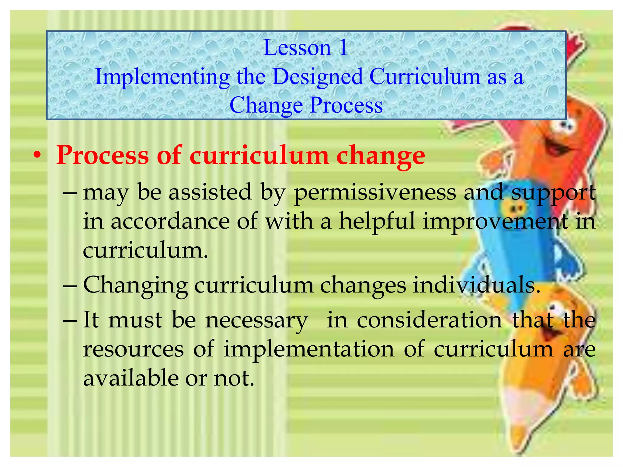 Implementation of curriculum | PPTX
